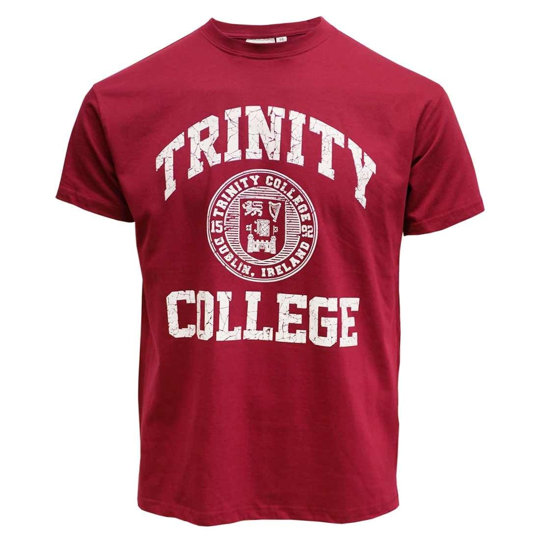 Trinity College Dublin Crest T-Shirt Burgundy & White – Trinity Gift Shop