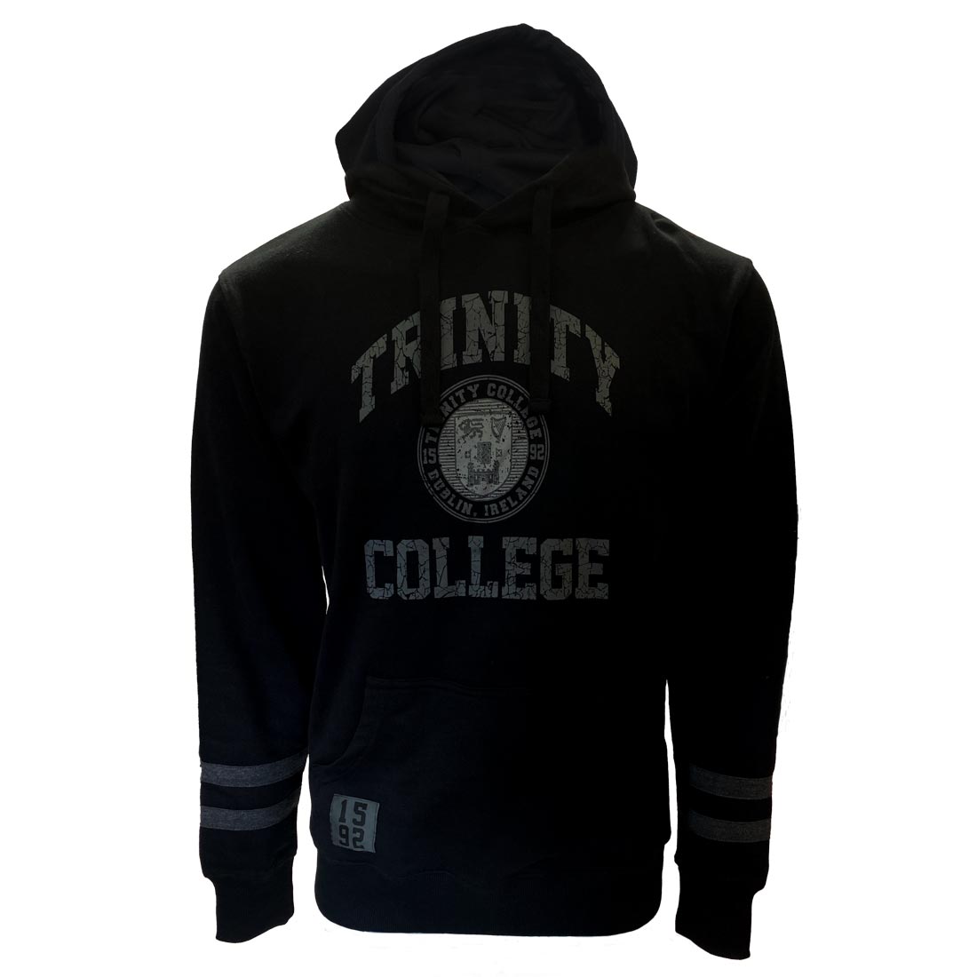 BLACK/GREY TRINITY PRINT BCI COTTON PREMIUM HOODY – Trinity Gift Shop