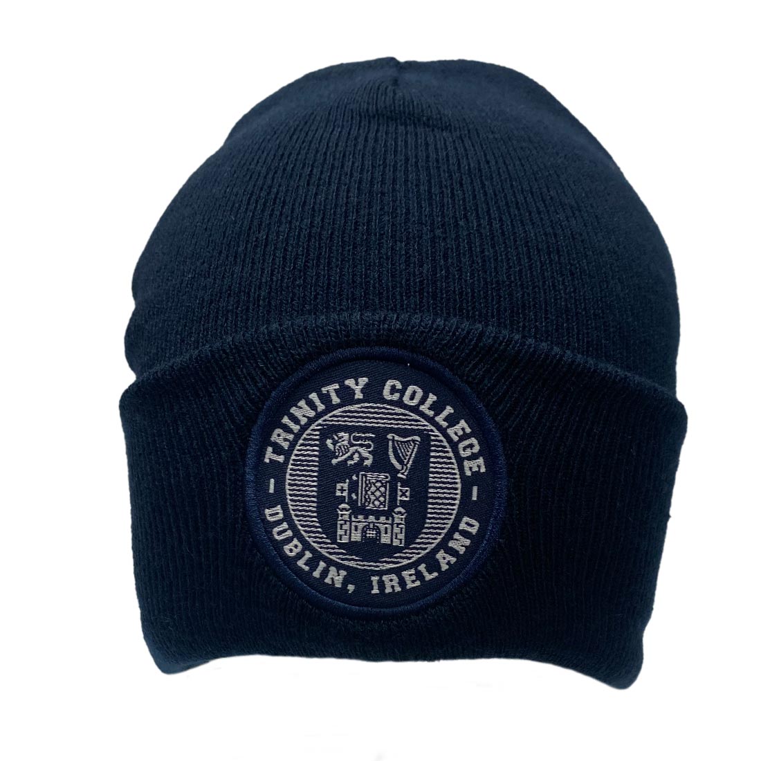 NAVY TRINITY CREST TURN UP BEANIE HAT – Trinity Gift Shop
