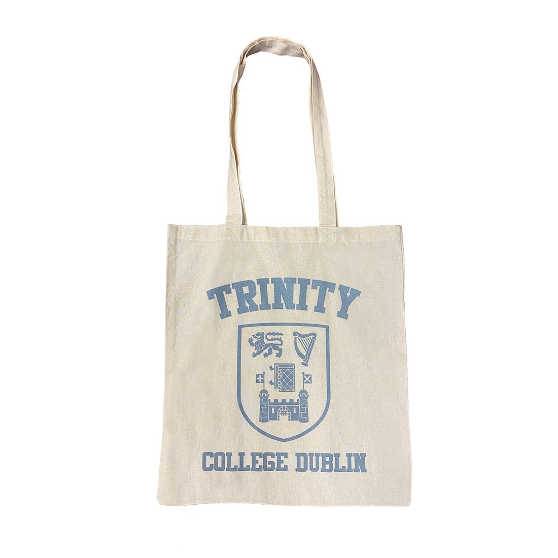 NATURAL/GREY TRINITY COLLEGE DUBLIN CREST TOTE BAG – Trinity Gift Shop